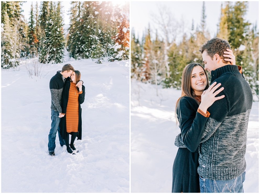 Jordan Pines Snowy Engagement Session - Ashley DeHart Photography